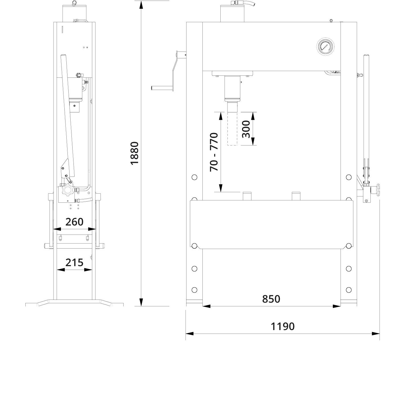 Håndhydraulisk presser 40t - P40H